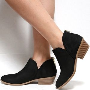 Shoes | New Black V Cutout Western Ankle Boots Booties | Poshmark